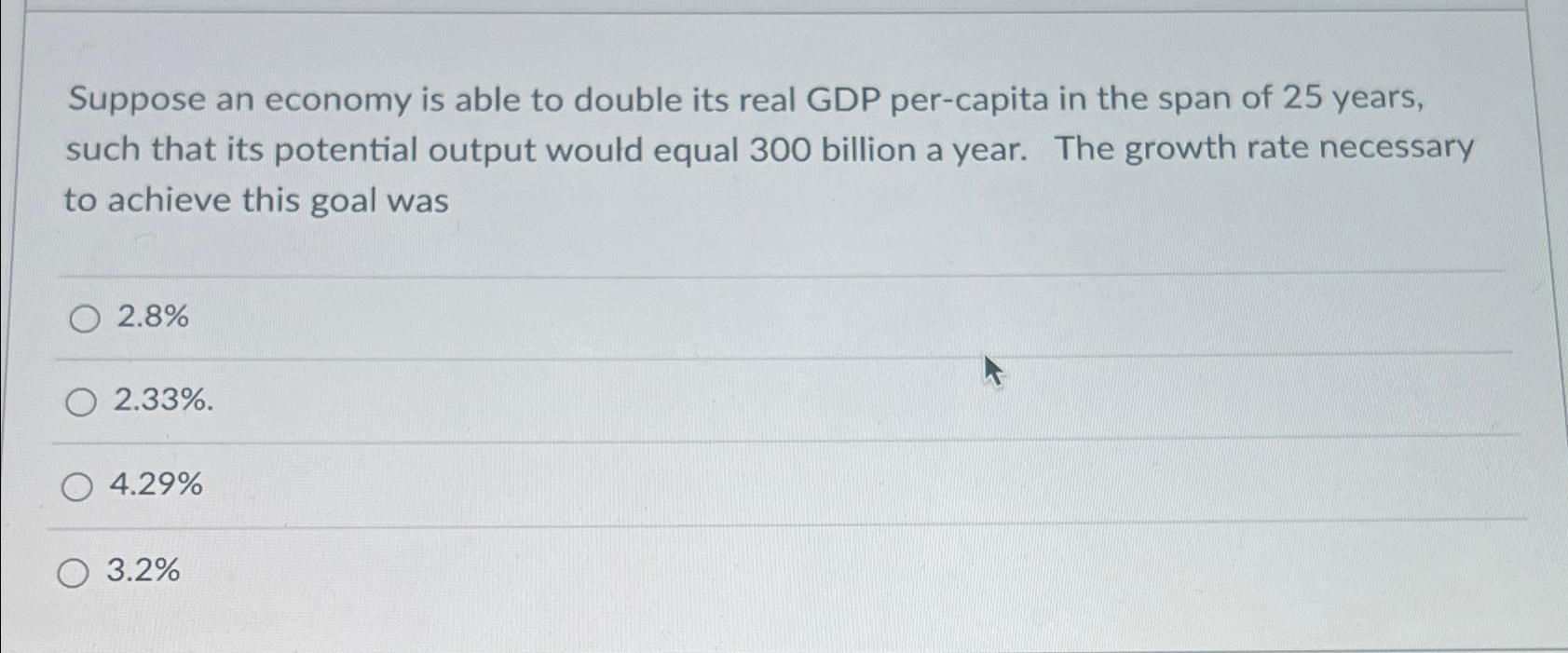 Solved Suppose an economy is able to double its real GDP | Chegg.com
