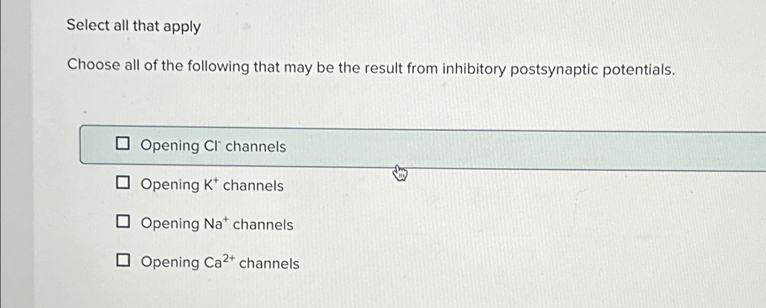 Solved Select all that applyChoose all of the following that | Chegg.com