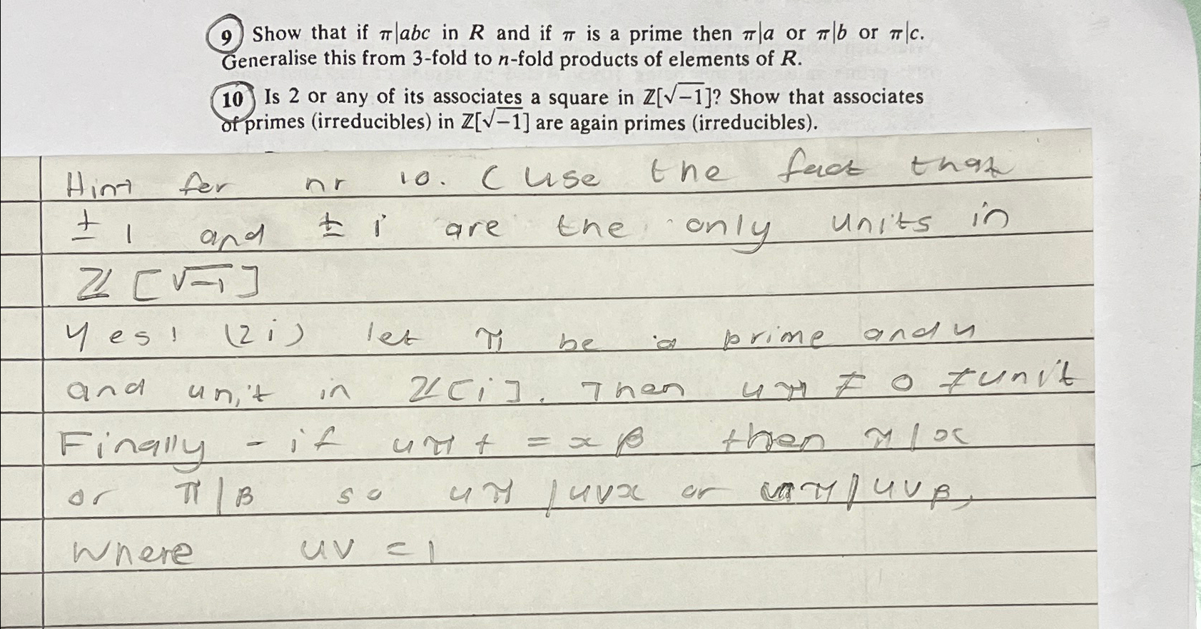 Solved Show that if π|abc| ﻿in R ﻿and if π ﻿is a prime then | Chegg.com