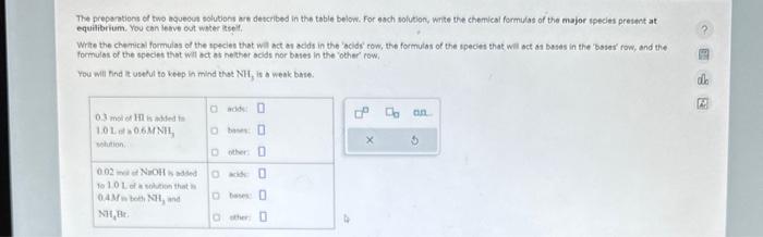 Solved The preperations of two hqueout solutions wer | Chegg.com