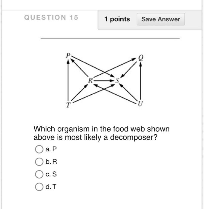 Solved Which organism in the food web shown above is most | Chegg.com