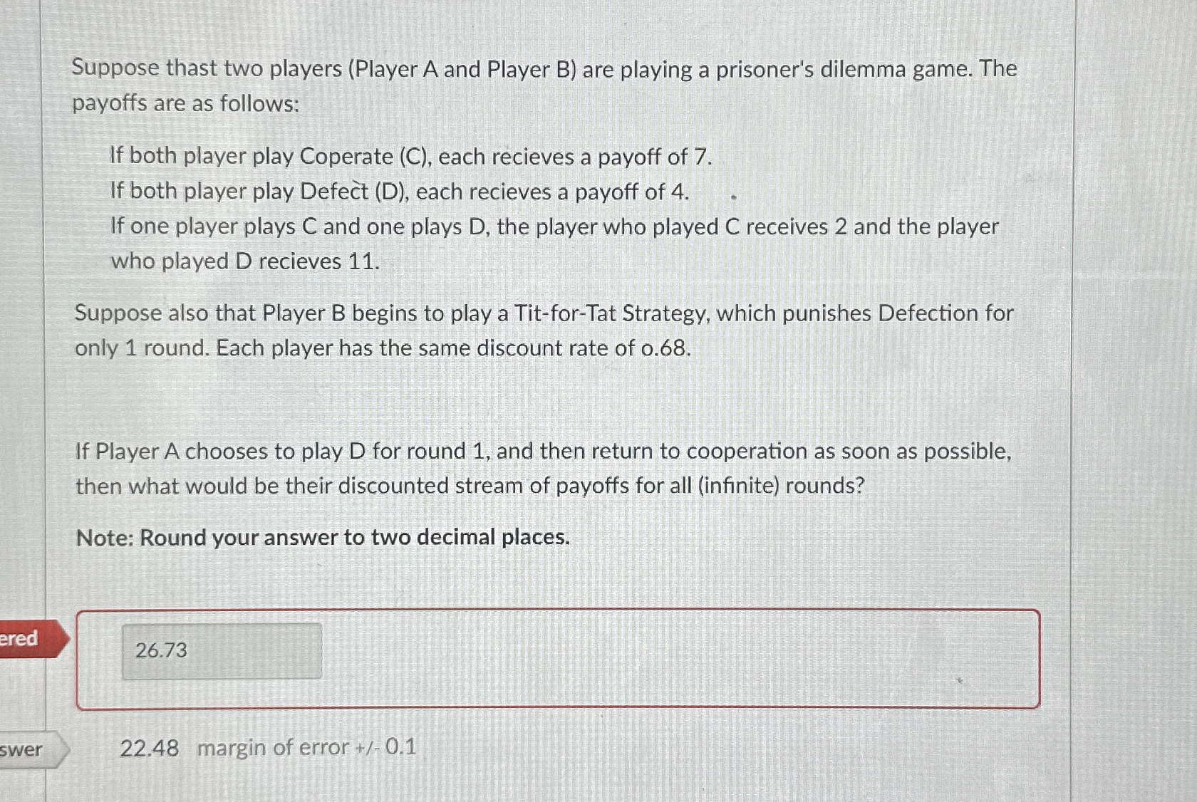 Solved Suppose thast two players (Player A and Player B) | Chegg.com