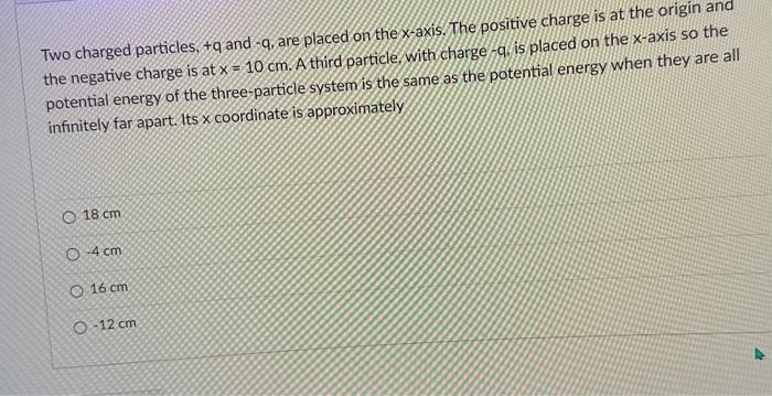 Solved Two charged particles, +q and −q, are placed on the | Chegg.com