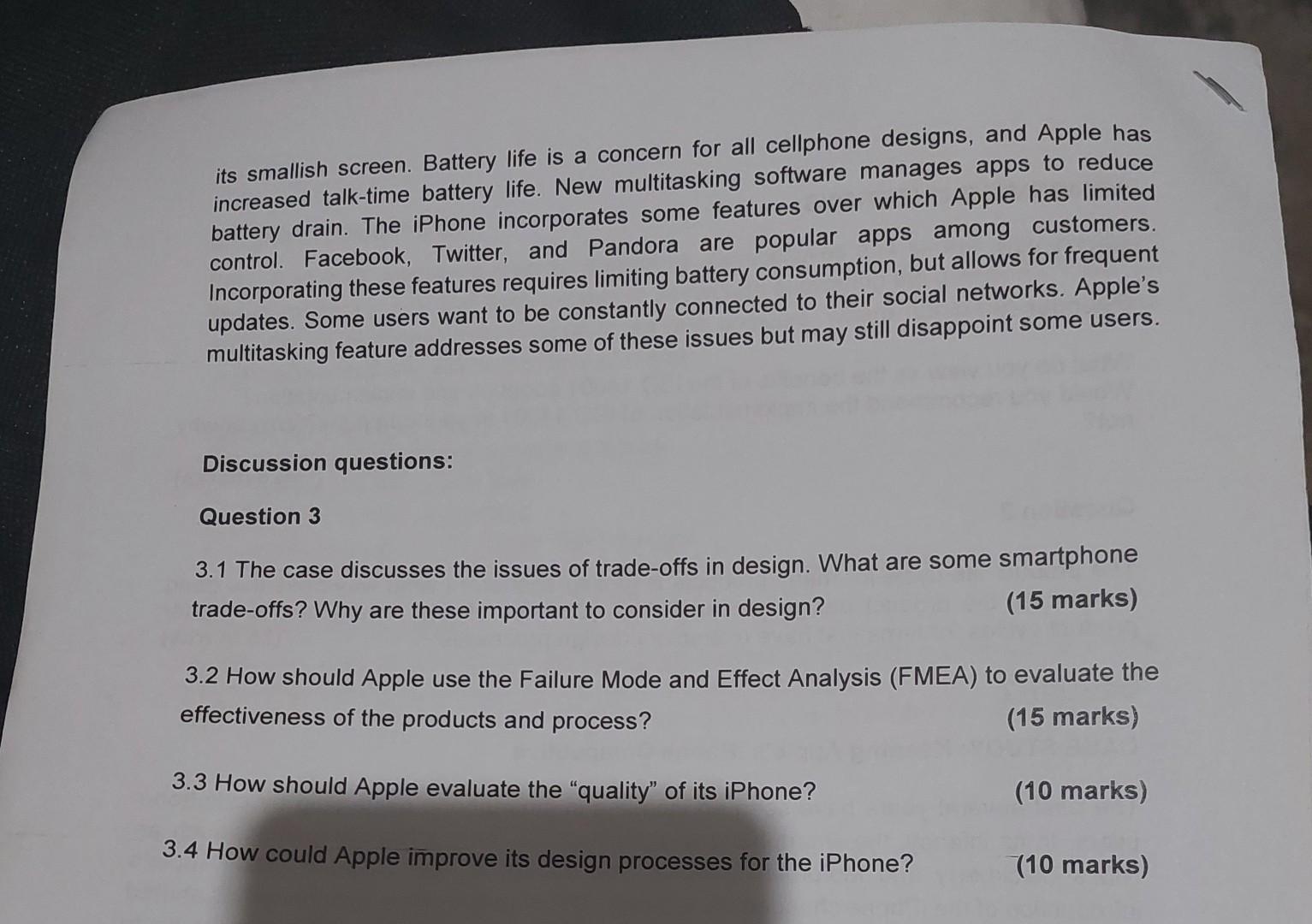 Solved CASE STUDY: Keeping Apple's iPhone Competitive The | Chegg.com