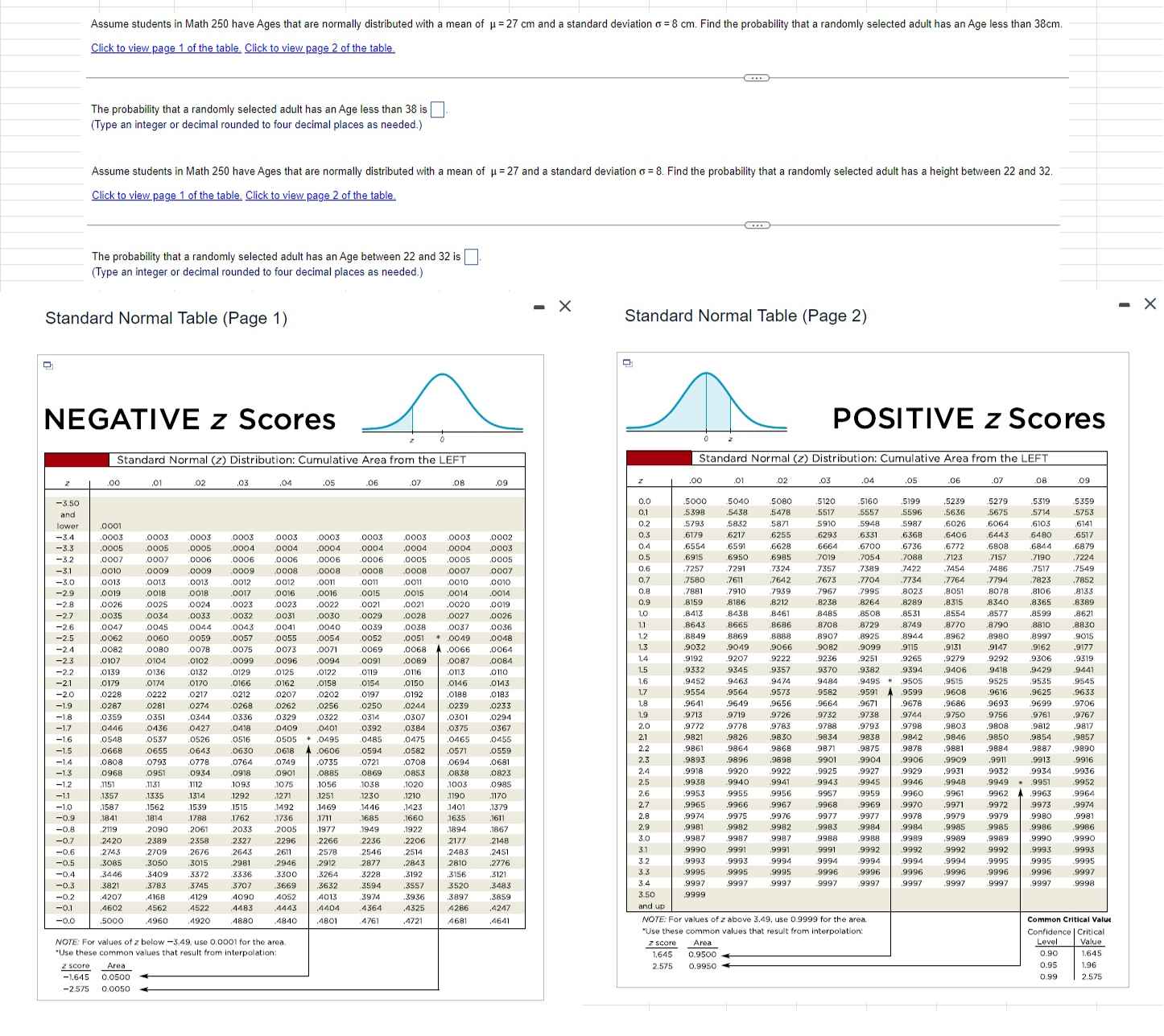 Solved Assume students in Math 250 ﻿have Ages that are | Chegg.com