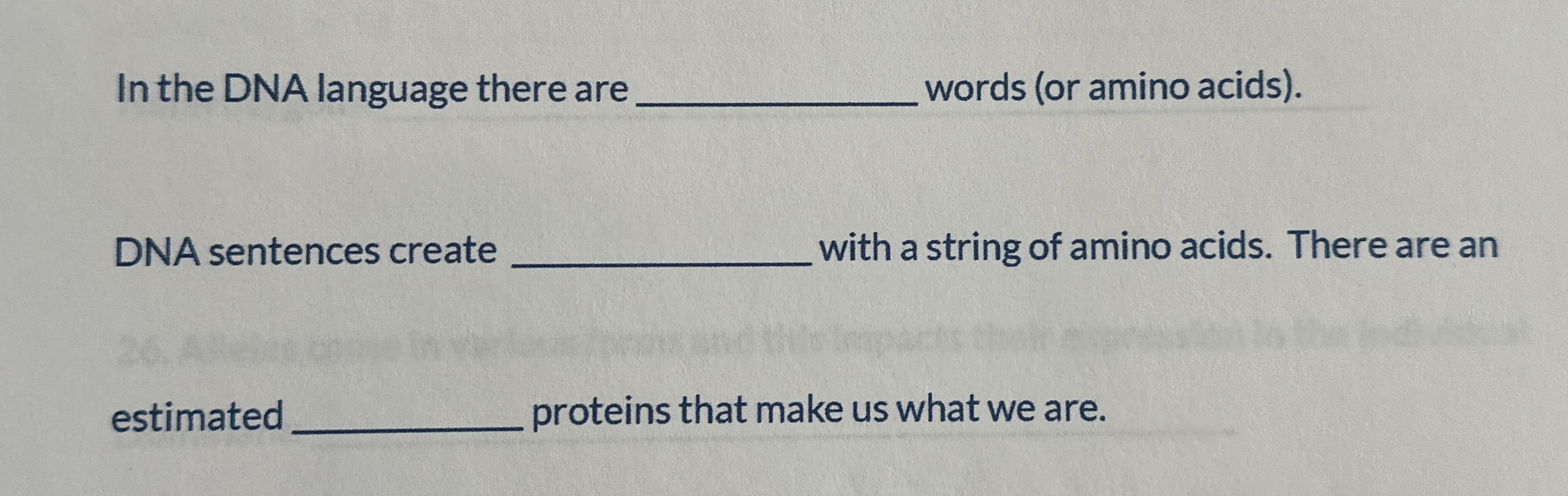 Solved In the DNA language there arewords (or amino | Chegg.com