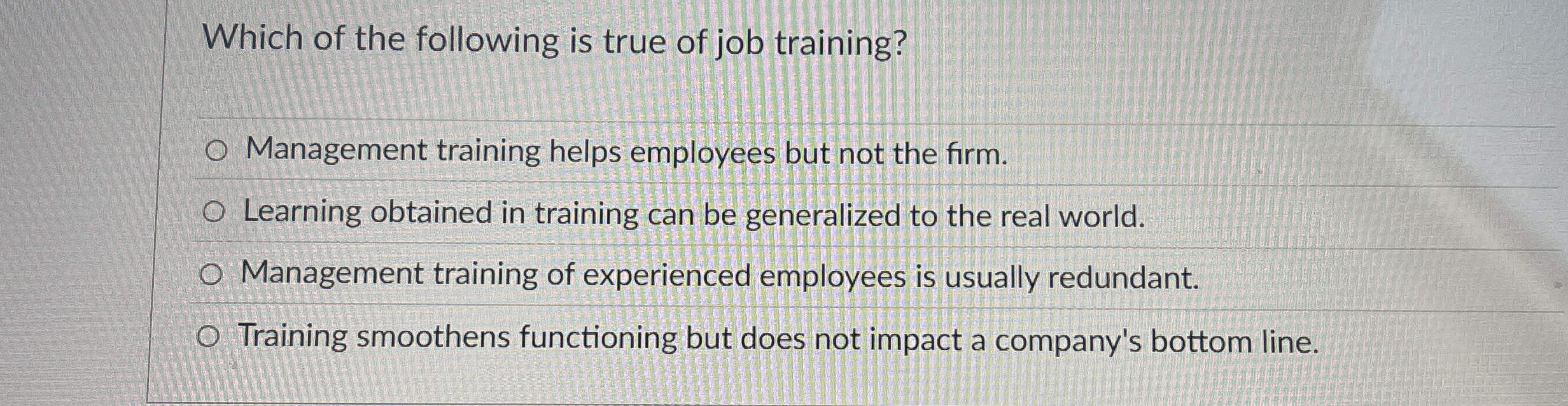 Solved Which of the following is true of job | Chegg.com