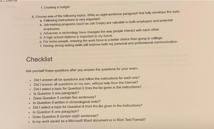 Answer each of the following questions according to | Chegg.com