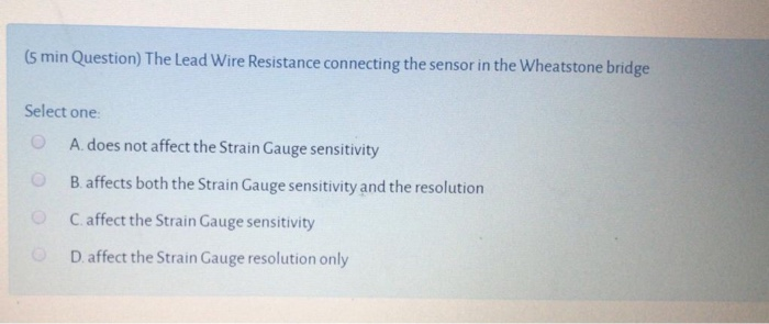Solved (5 min Question) The Lead Wire Resistance connecting | Chegg.com