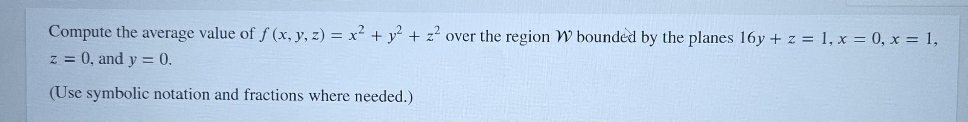 Solved Compute the average value of f(x,y,z)=x2+y2+z2 ﻿over | Chegg.com