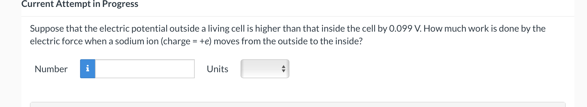 Solved Current Attempt in ProgressSuppose that the electric | Chegg.com