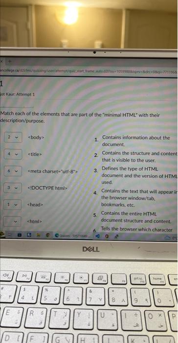 Solved Match each of the elements that are part of the | Chegg.com