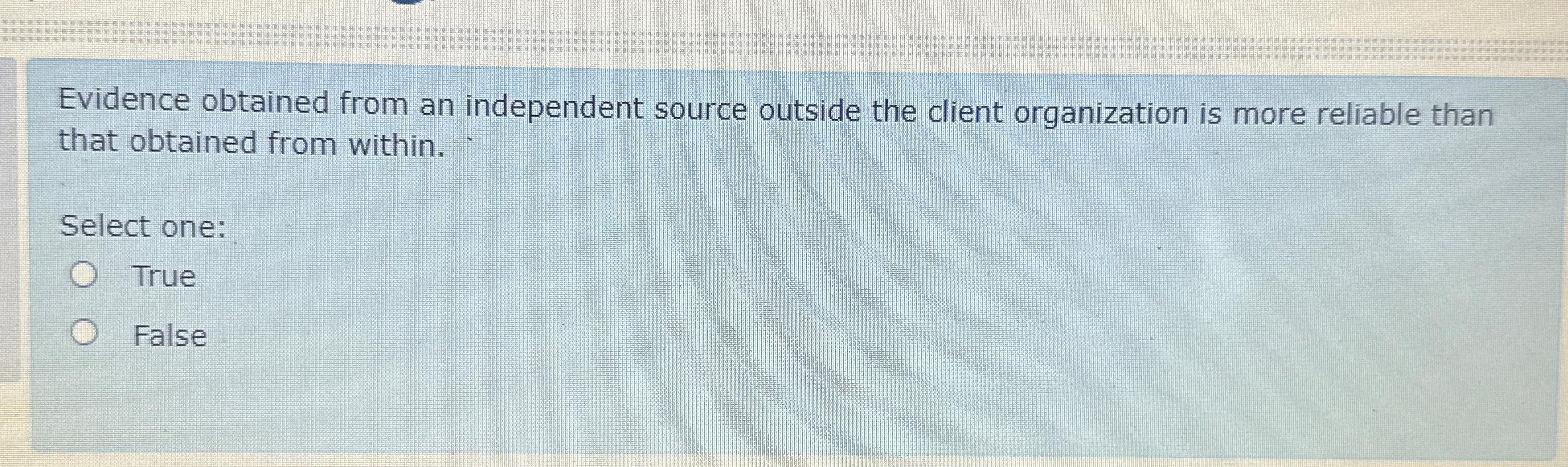 Solved Evidence obtained from an independent source outside | Chegg.com