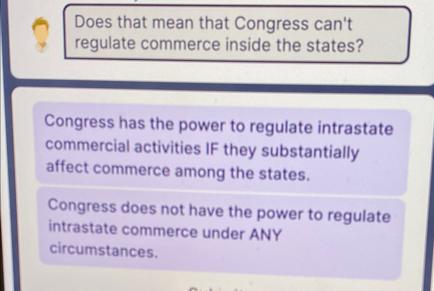Solved Does that mean that Congress can't regulate commerce | Chegg.com