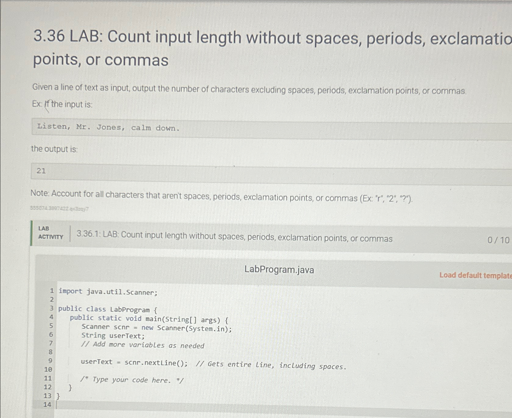Solved 3 36 ﻿lab Count Input Length Without Spaces