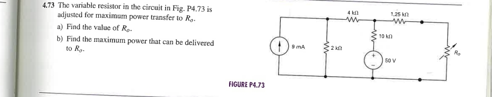 Solved 4.73 ﻿The variable resistor in the circuit in Fig. | Chegg.com