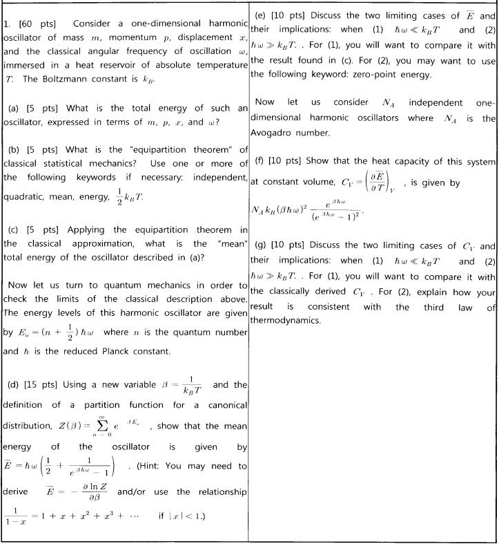 Solved m1. [60 ﻿pts] ﻿Consider a one-dimensional harmonic | Chegg.com
