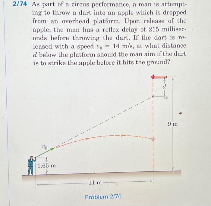Solved 2/74 As part of a circus performance, a man is | Chegg.com