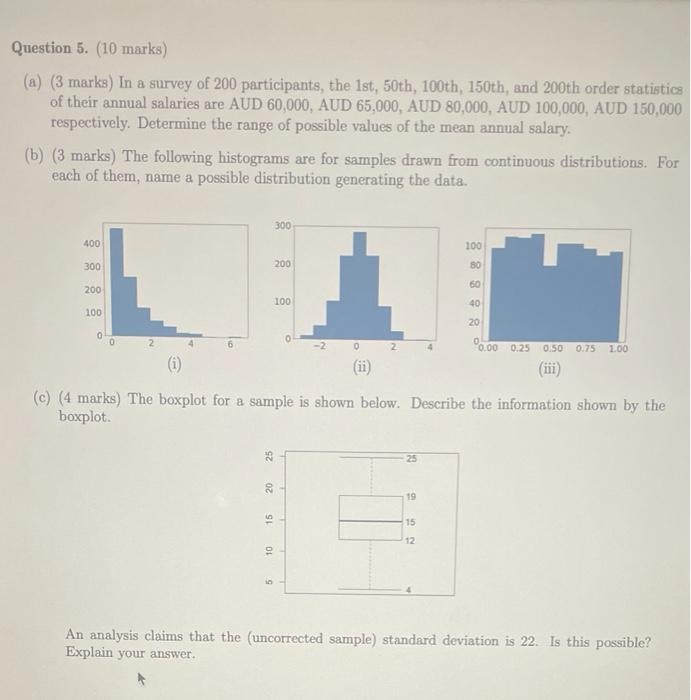 Solved Question 5. (10 marks) (a) (3 marks) In a survey of | Chegg.com