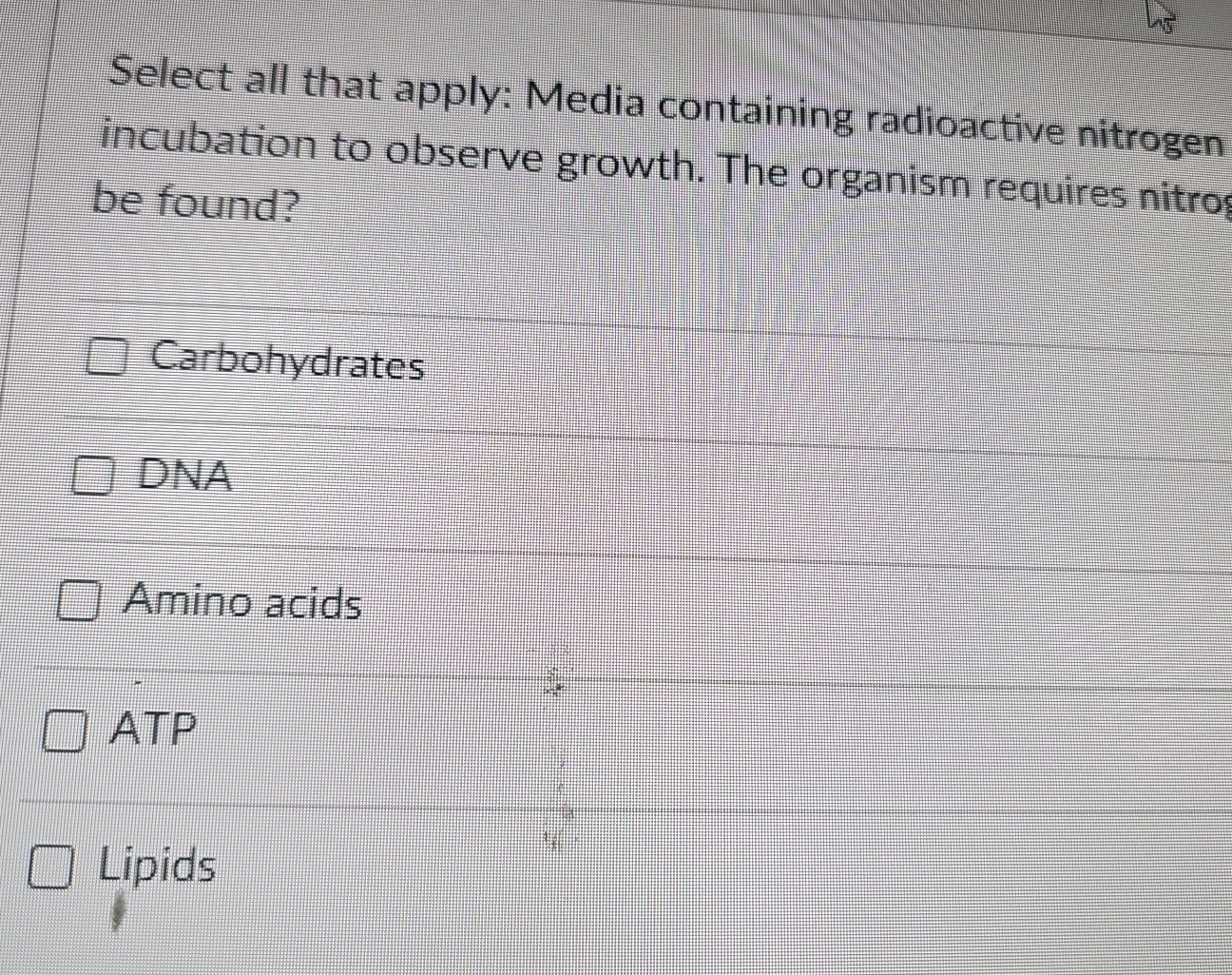 Solved Select all that apply: Media containing radioactive | Chegg.com
