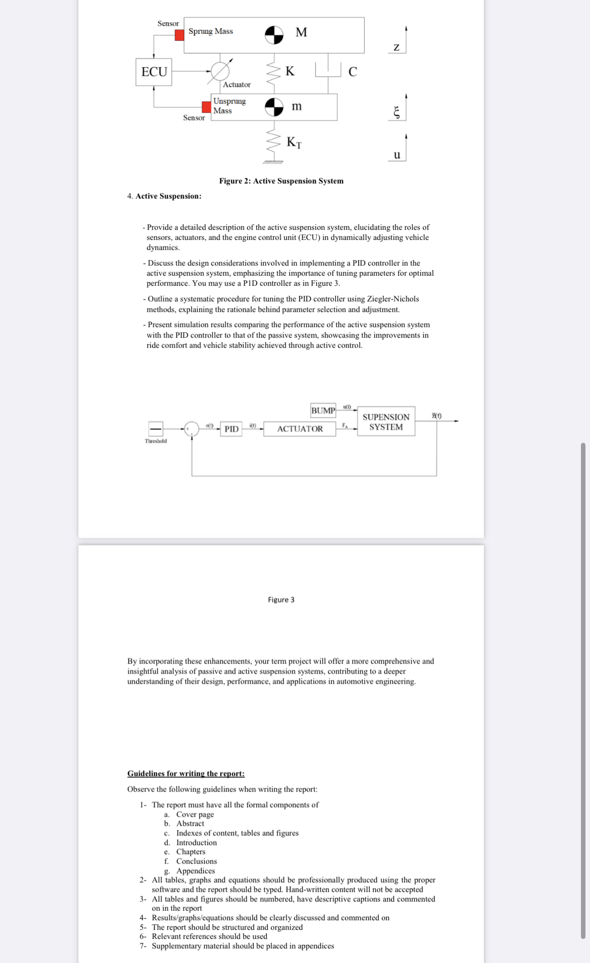 Solved Project: Simulation and Design of Quarter Car | Chegg.com