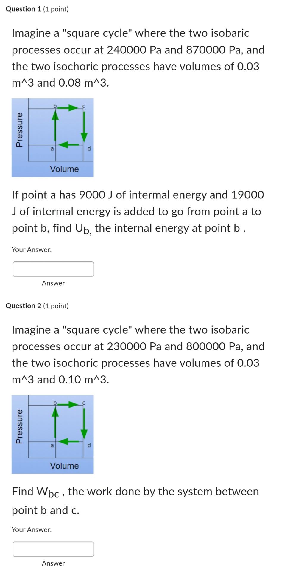 Solved Question 1 (1 point) Imagine a "square cycle" where | Chegg.com