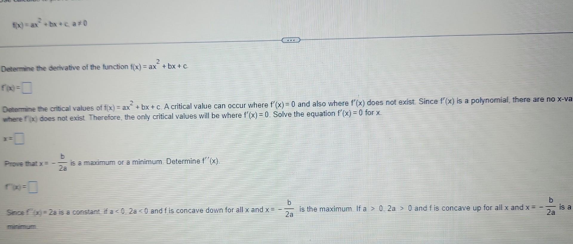 Solved Use calculus to prove that the relative minimum or | Chegg.com