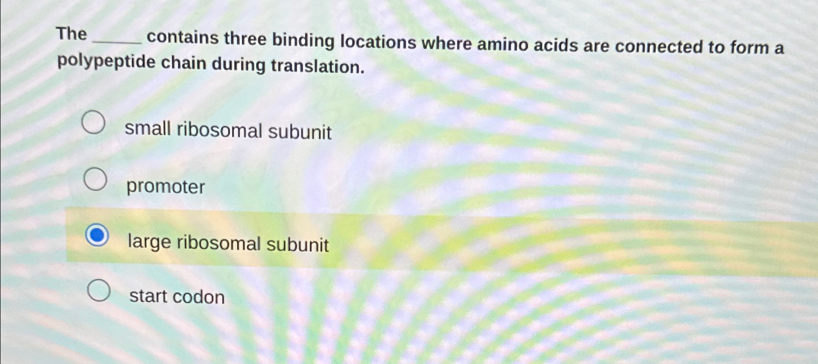 Solved The contains three binding locations where amino | Chegg.com