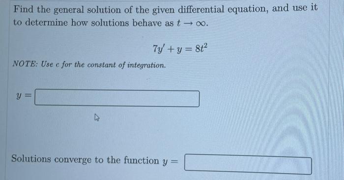 Solved Find the general solution of the given differential | Chegg.com