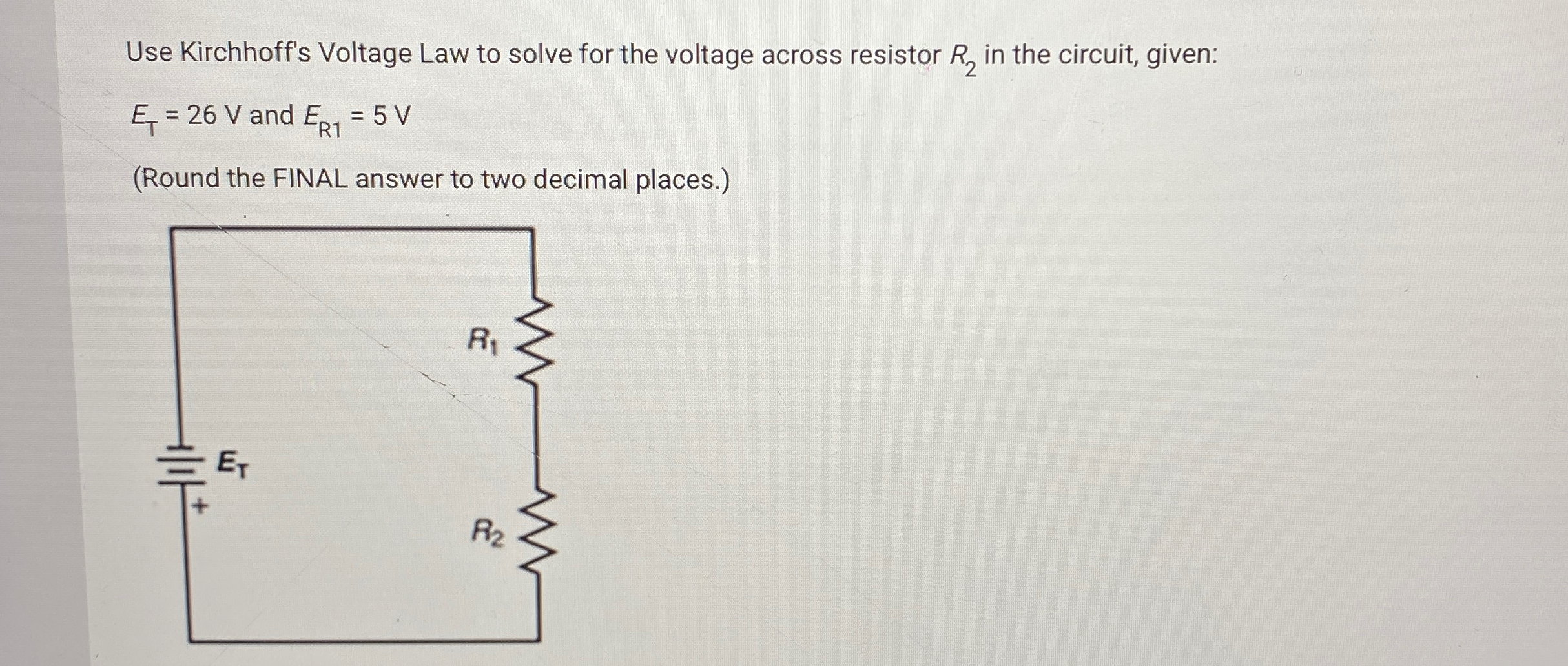 Solved Use Kirchhoff's Voltage Law to solve for the voltage | Chegg.com