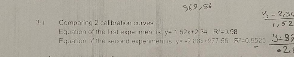 Solved 3-) ﻿Comparing 2 ﻿calibration | Chegg.com