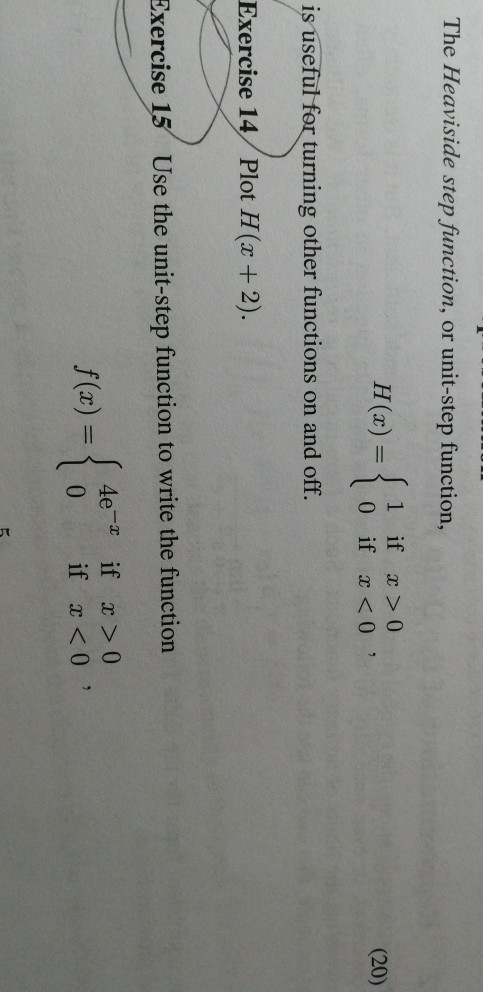 Solved The Heaviside step function, or unit-step function, | Chegg.com