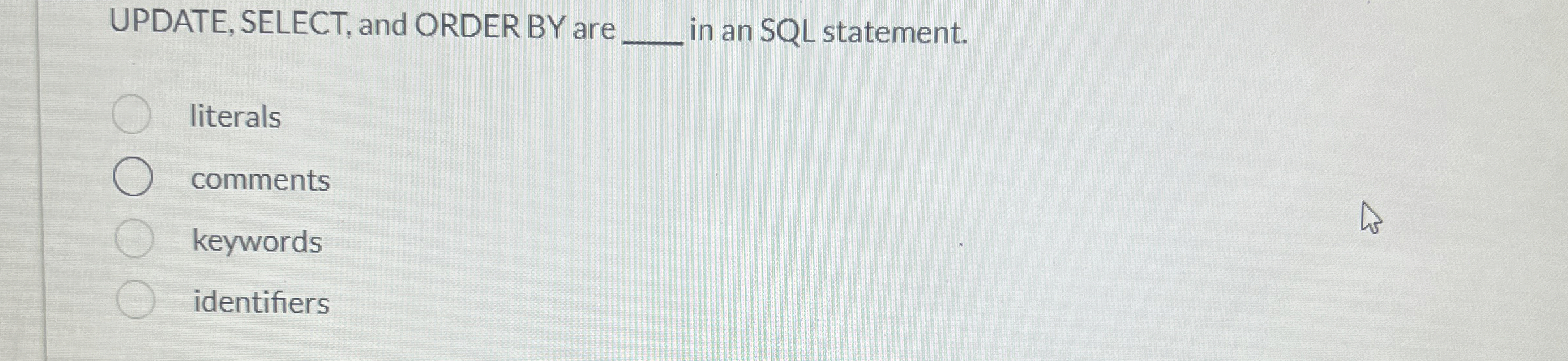 Solved UPDATE, SELECT, and ORDER BY arein an SQL | Chegg.com