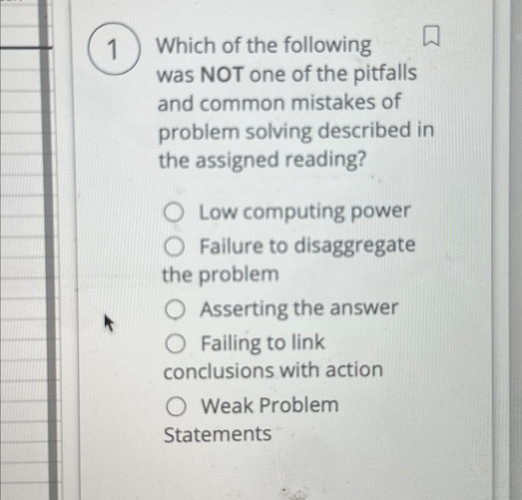 Solved 1 ﻿Which of the following was NOT one of the pitfalls | Chegg.com