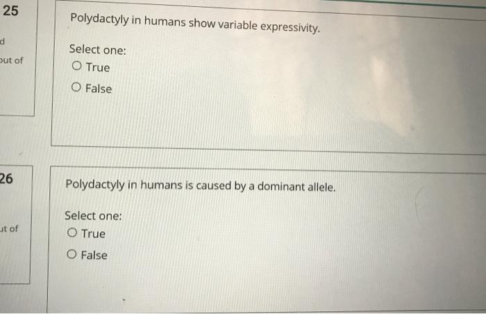 Solved 25 Polydactyly in humans show variable expressivity. | Chegg.com