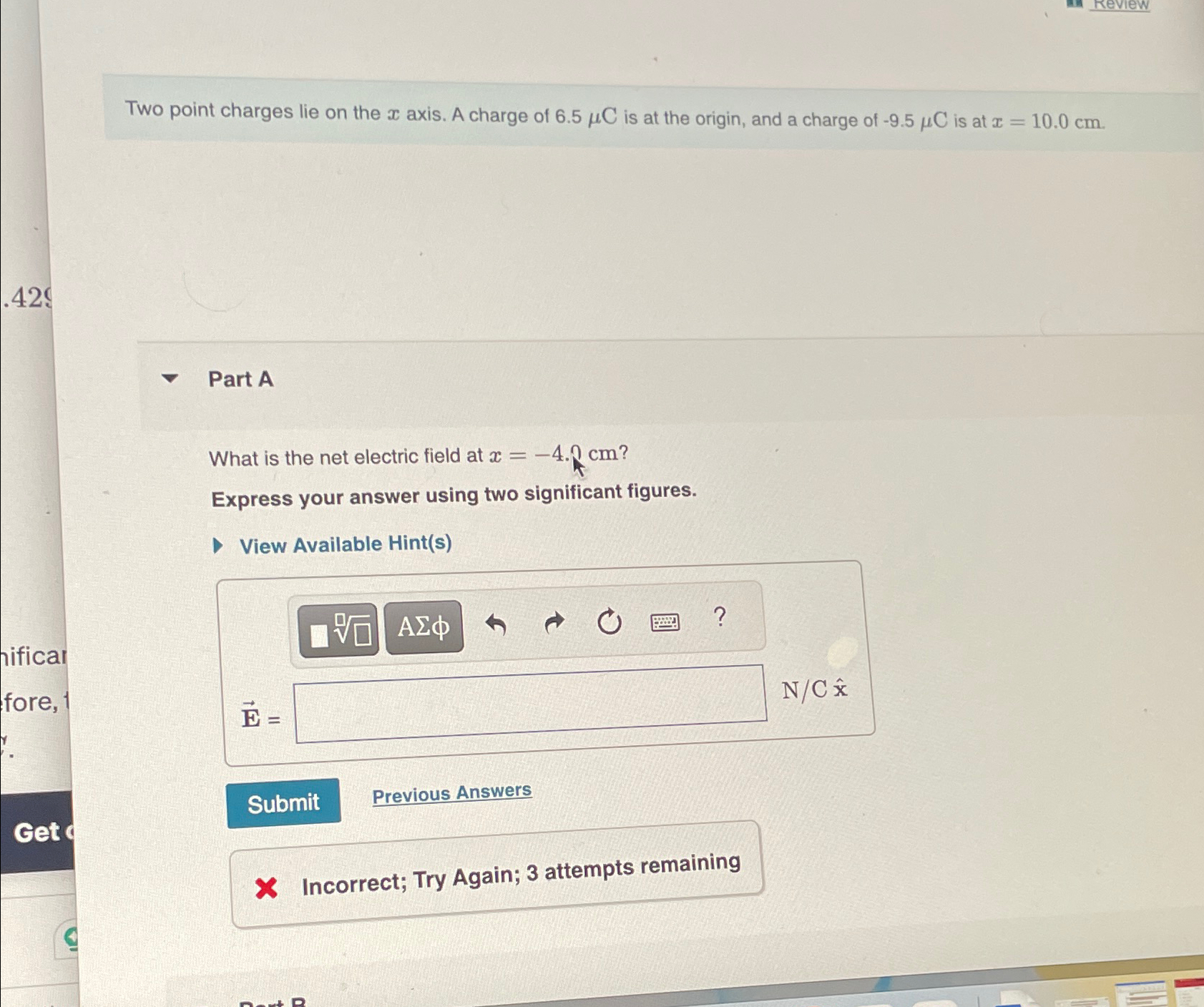 Solved Two point charges lie on the x ﻿axis. A charge of | Chegg.com