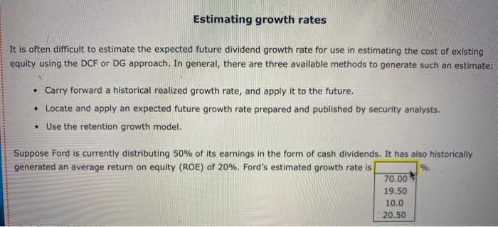 Solved Estimating growth rates It is often difficult to | Chegg.com