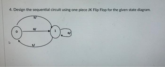 Solved 4. Design the sequential circuit using one piece JK | Chegg.com