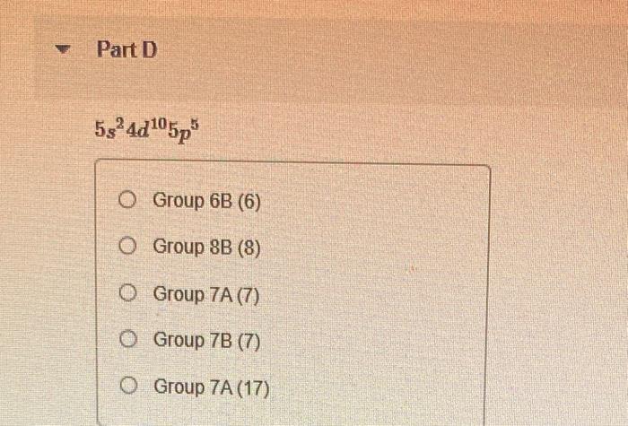 Solved Identify the group number using both A/B and 1 to 18 | Chegg.com