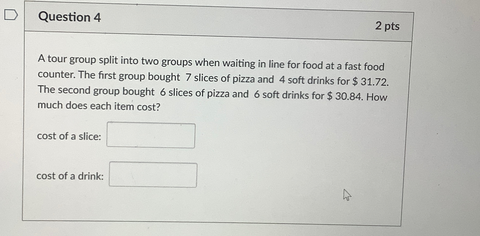 Solved Question 42ptsA tour group split into two groups when | Chegg.com