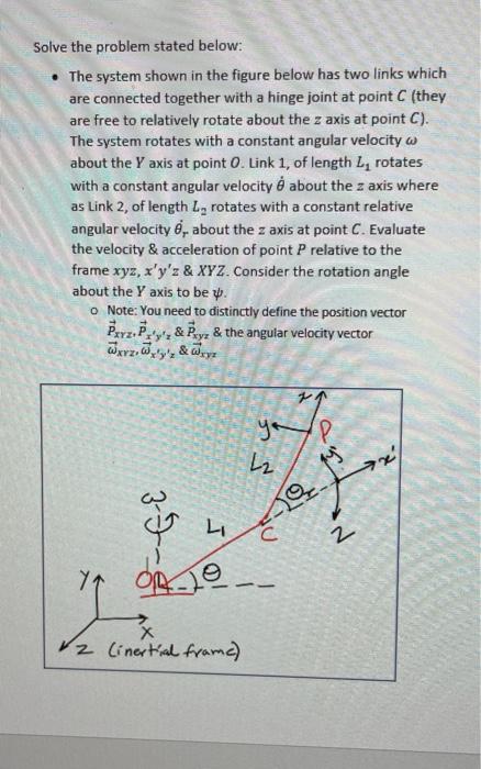 Solved Solve the problem stated below: - The system shown in | Chegg.com