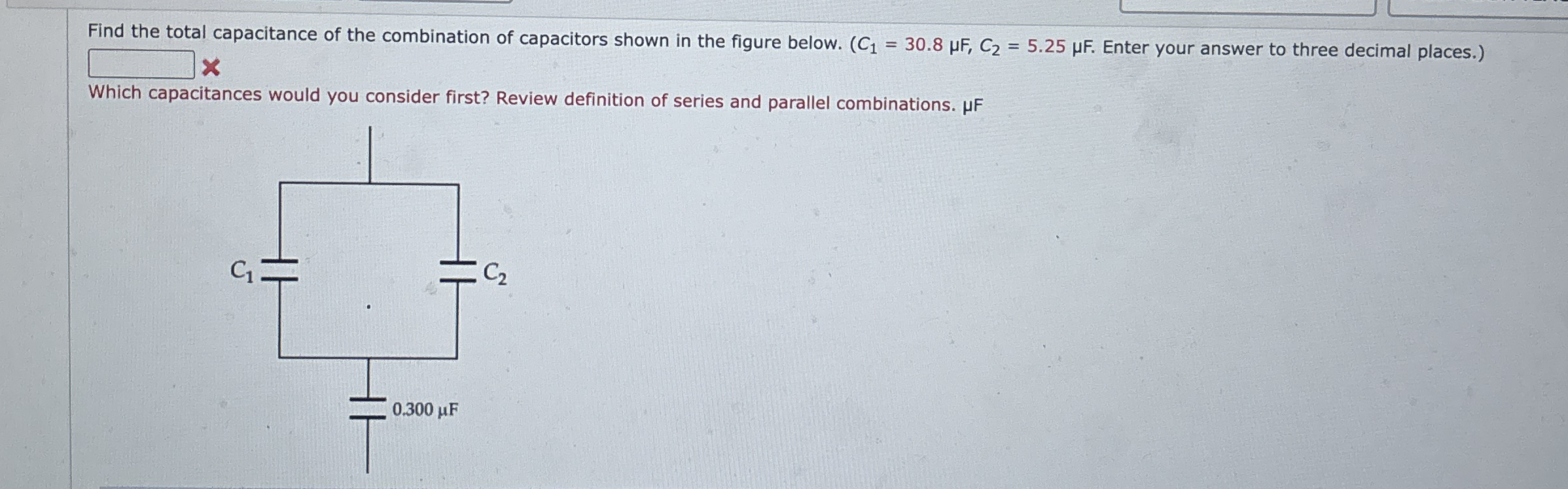 Solved Find the total capacitance of the combination of | Chegg.com
