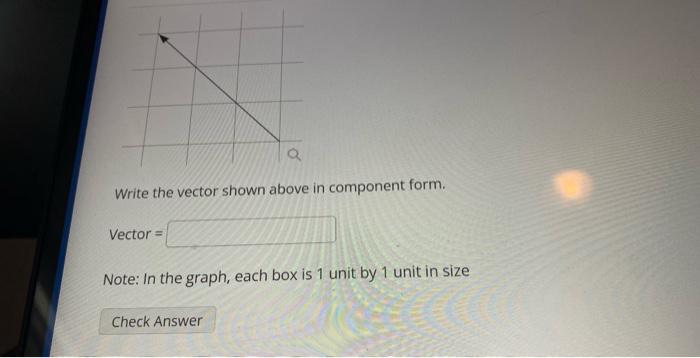 Solved Write the vector shown above in component form. | Chegg.com