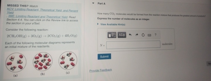 Solved MISSED THIS? WatchKCV Limiting Reactant. Theoretical | Chegg.com