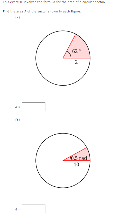 Solved This exercise involves the formula for the area of a | Chegg.com