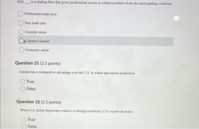 A(n) is a trading bloc that gives preferential access | Chegg.com