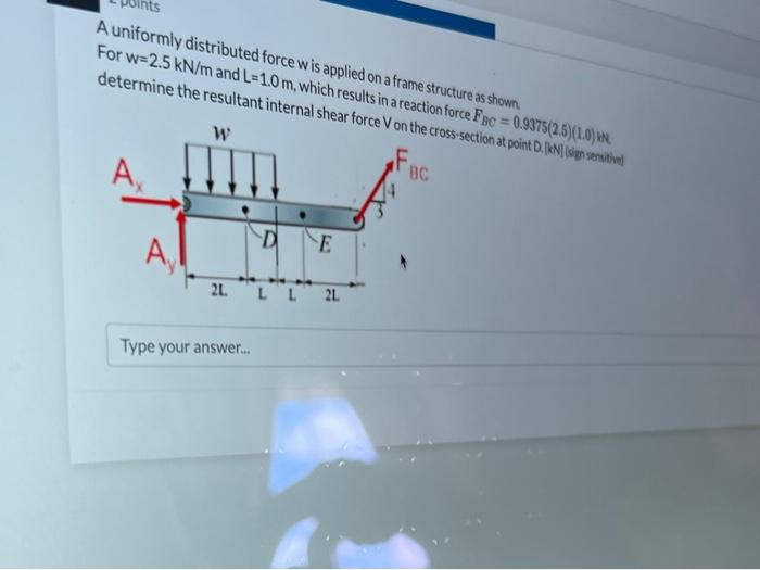 [Solved]: help solving plz A uniformly distributed force