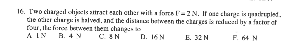 Solved Two charged objects attract each other with a force | Chegg.com