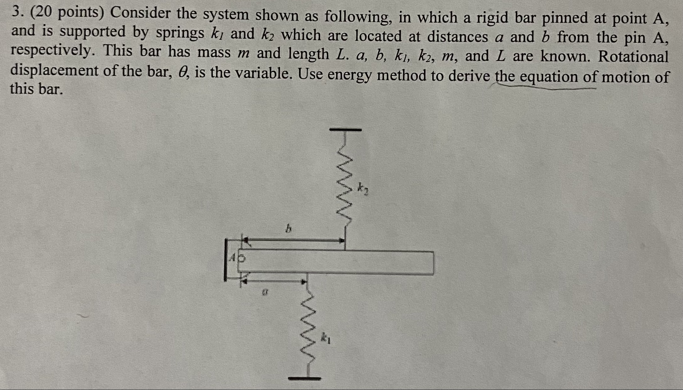 Solved ( 20 ﻿points) ﻿Consider the system shown as | Chegg.com