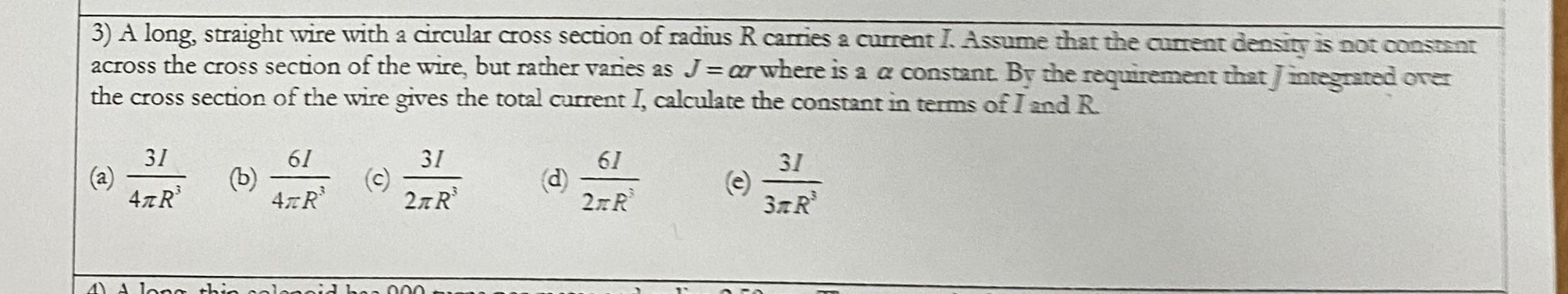 Solved A long, straight wire with a circular cross section | Chegg.com